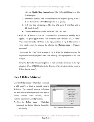 Training sap2000 linearanalysis | PDF