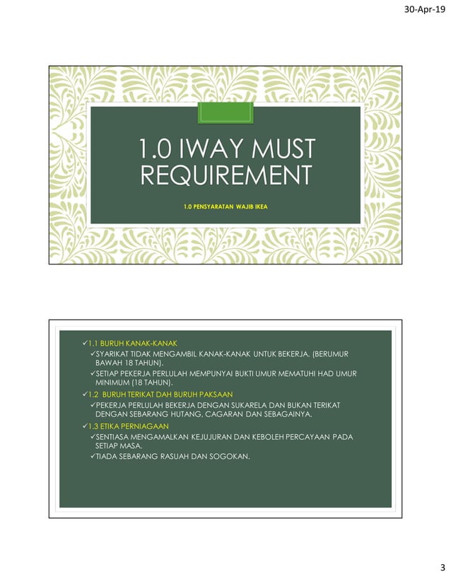 IKEA Iway Standard Requirement (Malay Version) | PDF