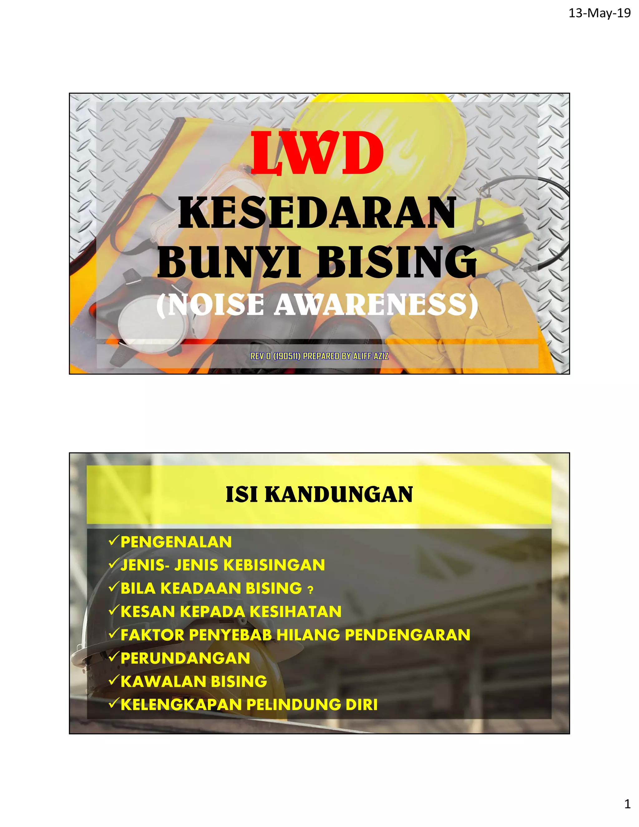 Kesedaran Bunyi Bising (Noise Awareness) | PDF
