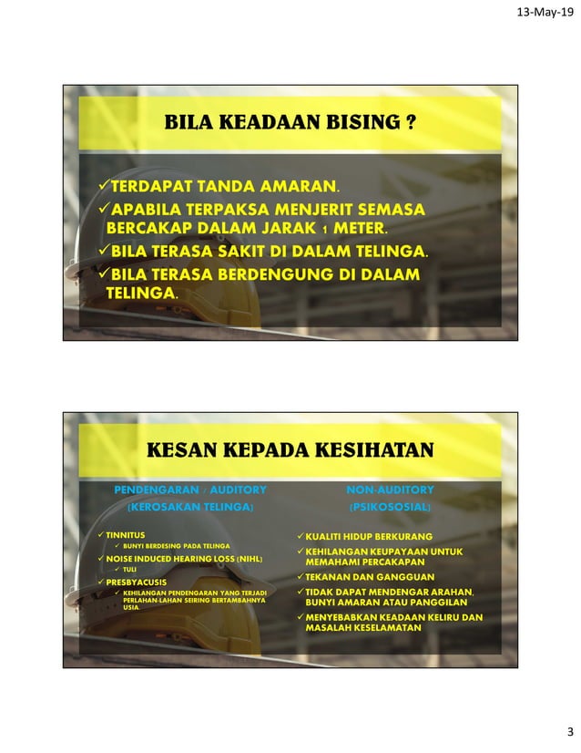 Kesedaran Bunyi Bising (Noise Awareness) | PDF