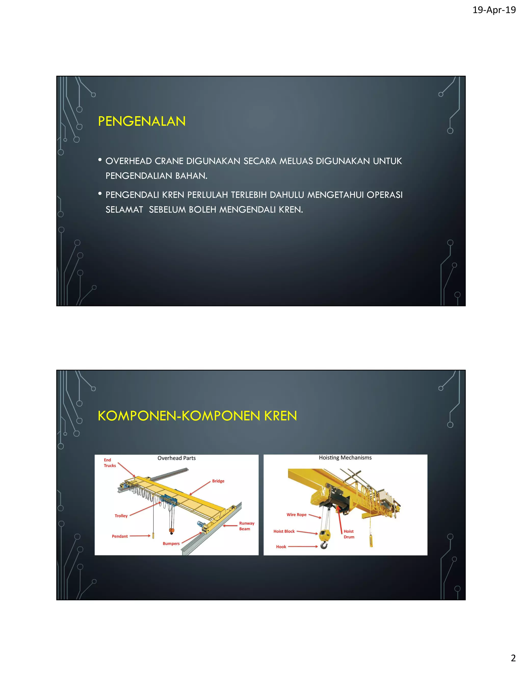 Overhead Crane (Use and Safety) Kegunaan & Keselamatan | PDF