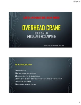 Overhead Crane (Use and Safety) Kegunaan & Keselamatan | PDF