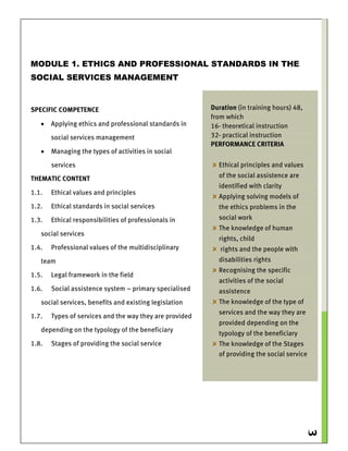 Training social servicies managers programme curriculum | PDF