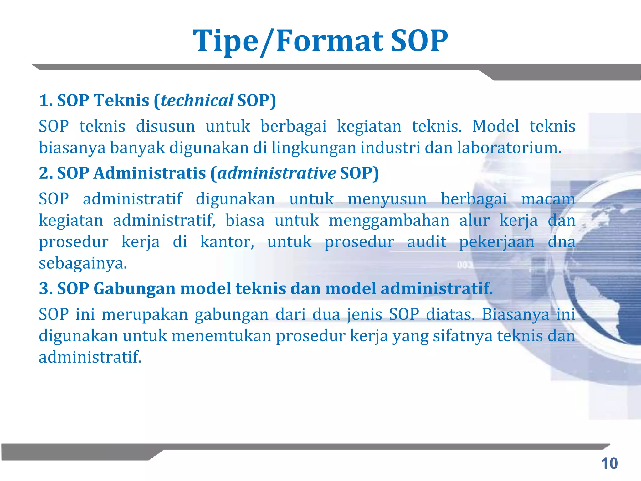 Sekilas tentang Materi Training SOP | PPT