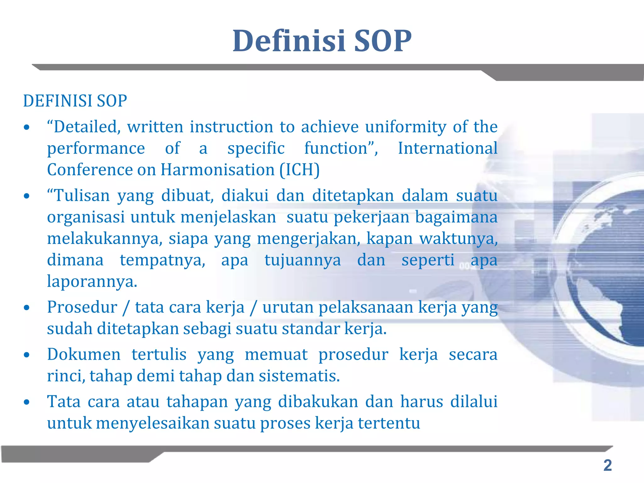 Sekilas tentang Materi Training SOP | PPT