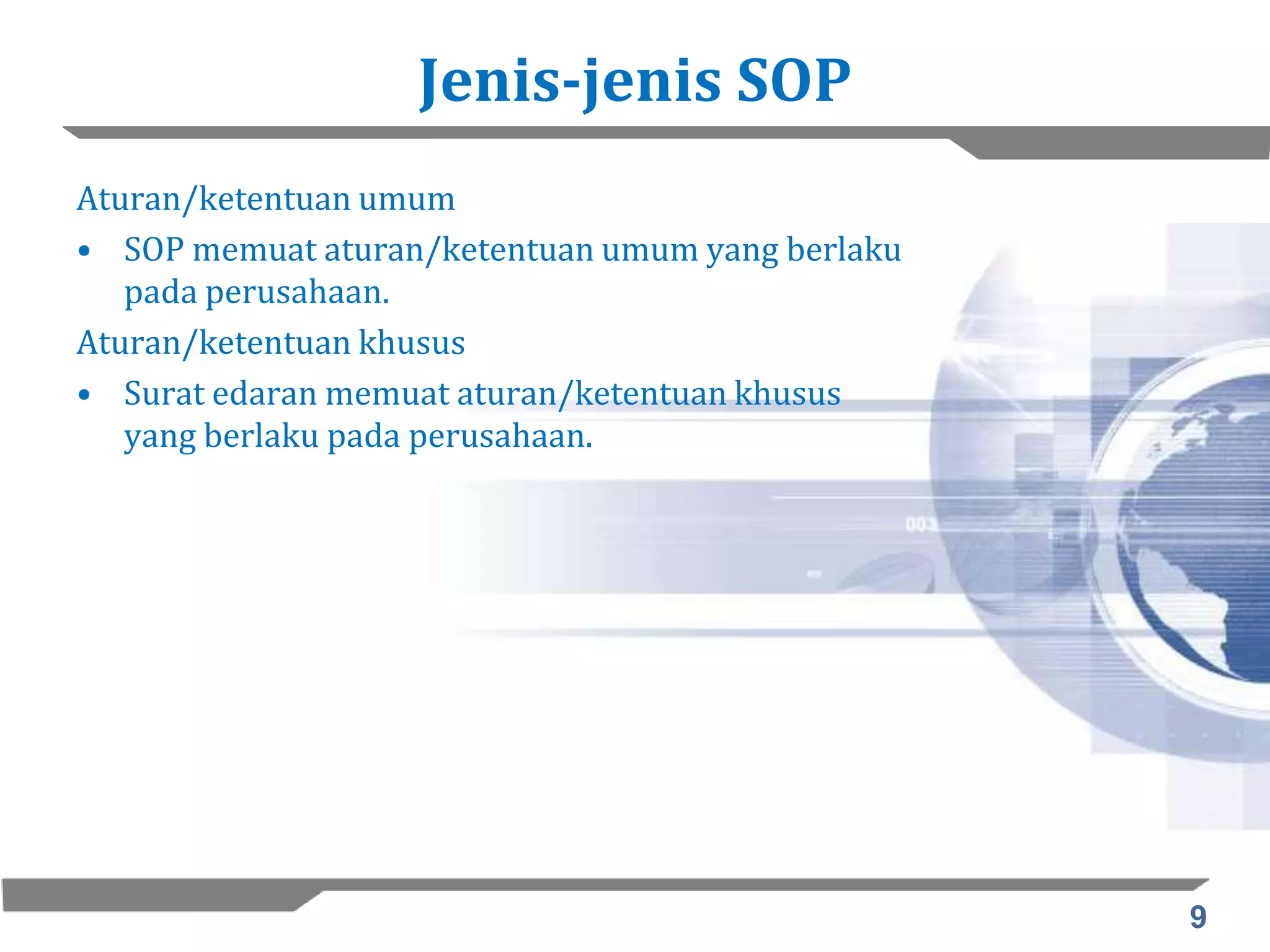 Sekilas tentang Materi Training SOP | PPT