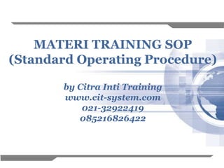 Sekilas tentang Materi Training SOP | PPT