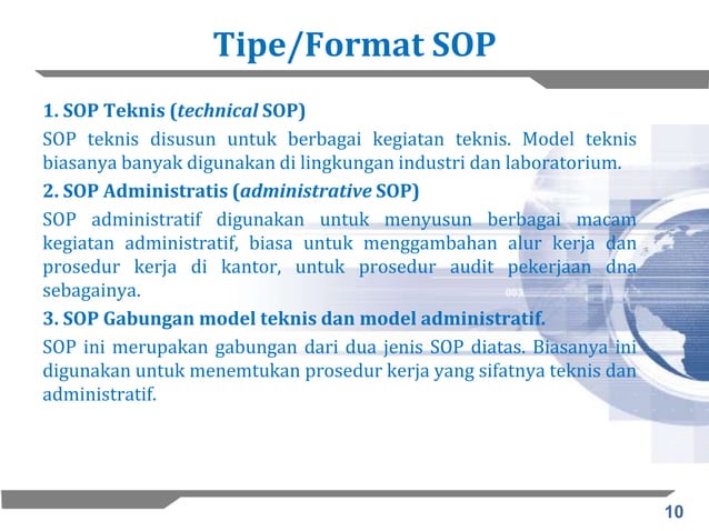 Sekilas tentang Materi Training SOP | PPT