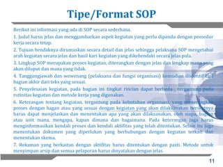 Sekilas tentang Materi Training SOP | PPT