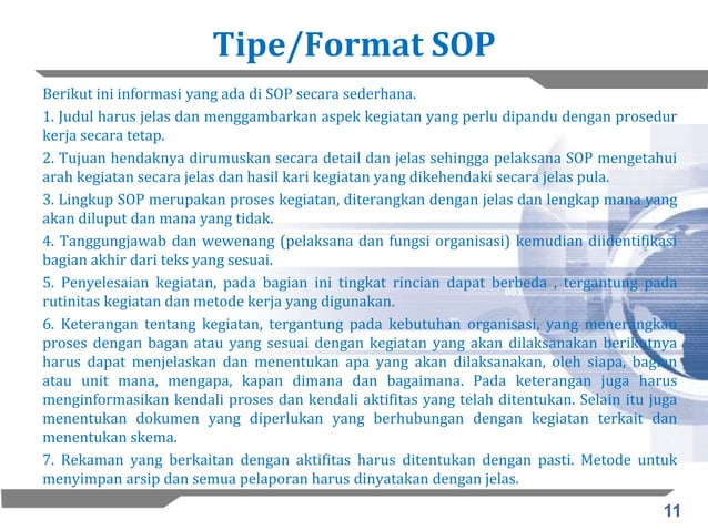 Sekilas tentang Materi Training SOP | PPT