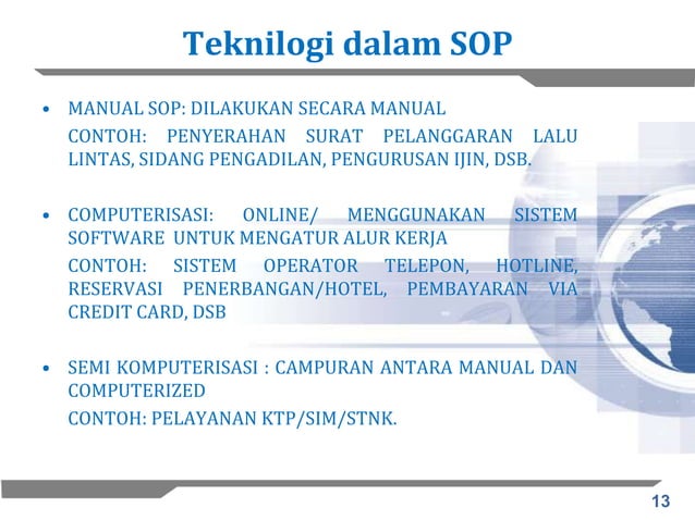 Sekilas tentang Materi Training SOP | PPT
