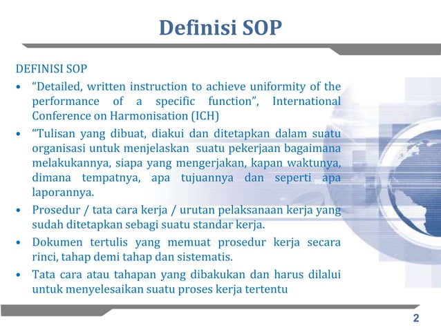 Sekilas tentang Materi Training SOP | PPT