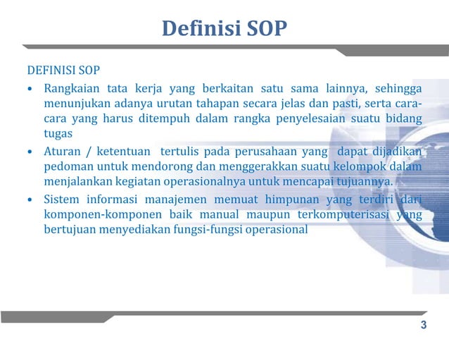 Sekilas tentang Materi Training SOP | PPT