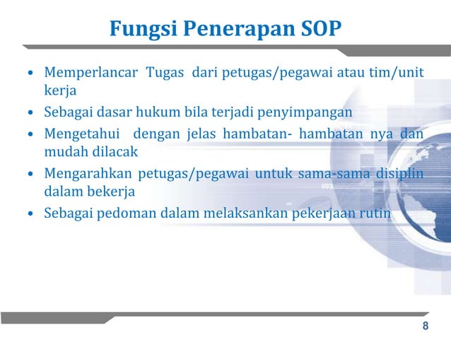 Sekilas tentang Materi Training SOP | PPT