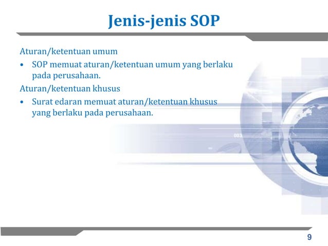 Sekilas tentang Materi Training SOP | PPT