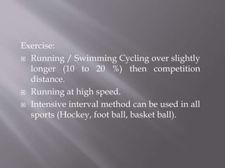 Mean, Methods and Development of Speed Training | PPTX