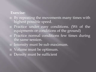 Mean, Methods and Development of Speed Training | PPTX
