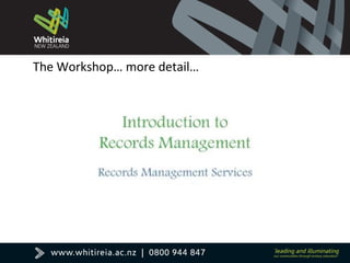 Training staff on good records management | PPT