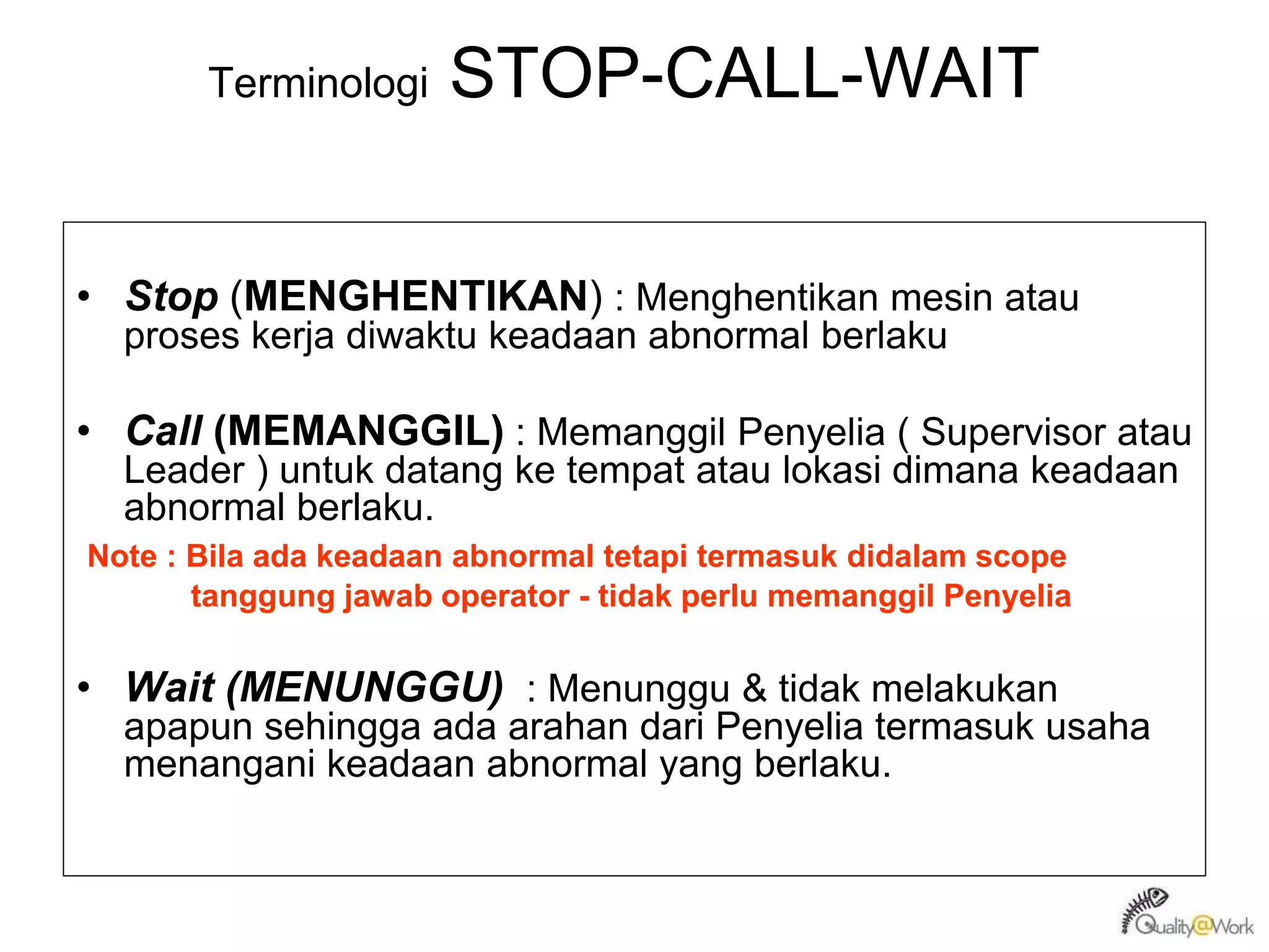 Training Stop Call Wait | PPTX