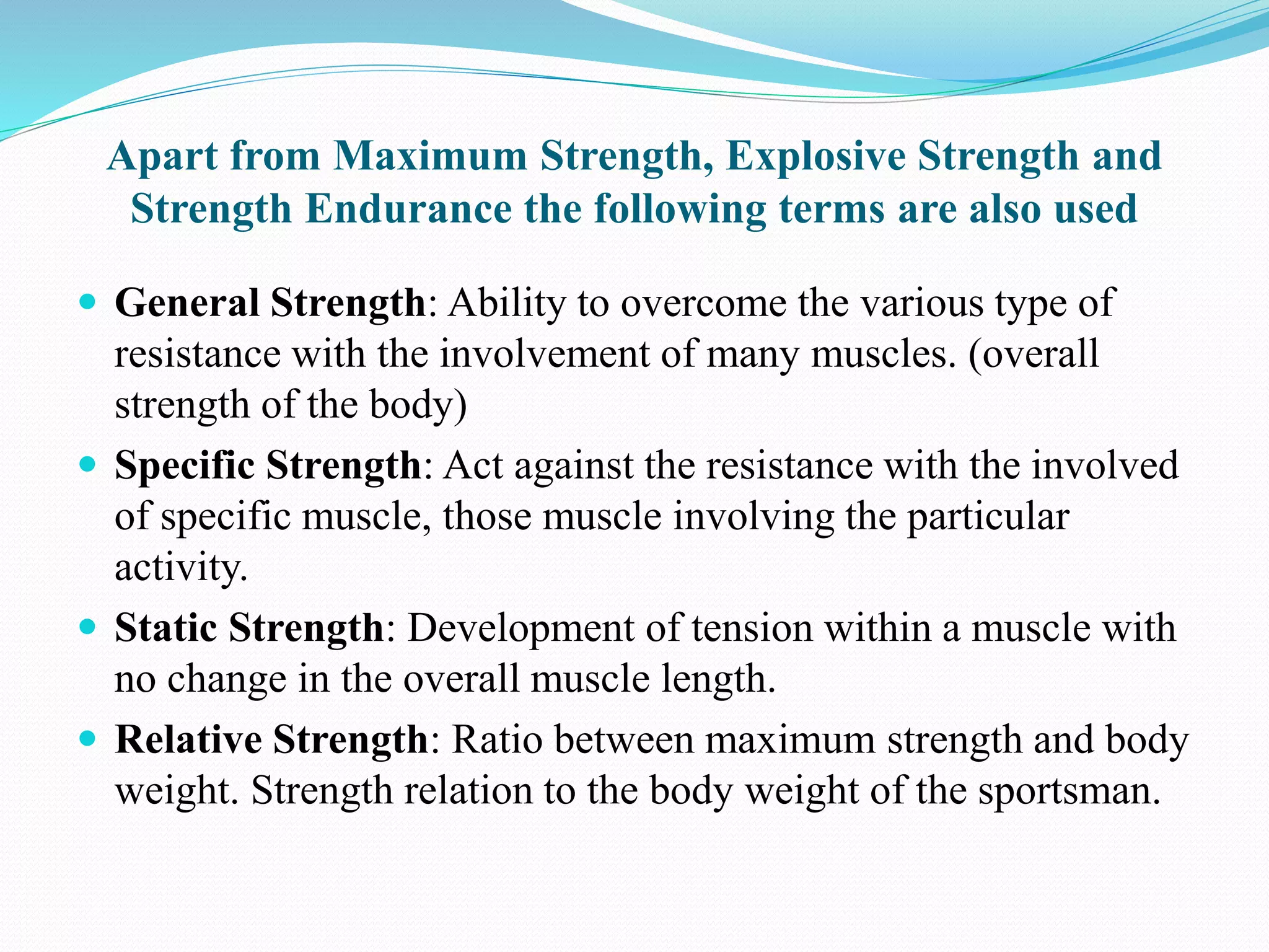 Mean, Methods and Development of Strength Training | PPTX