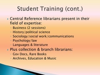 Training Students for Reference Desk Work | PPTX