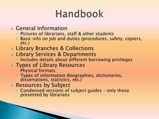 Training Students for Reference Desk Work | PPTX