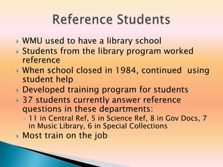 Training Students for Reference Desk Work | PPTX