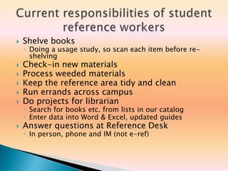 Training Students for Reference Desk Work | PPTX