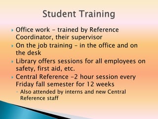 Training Students for Reference Desk Work | PPTX