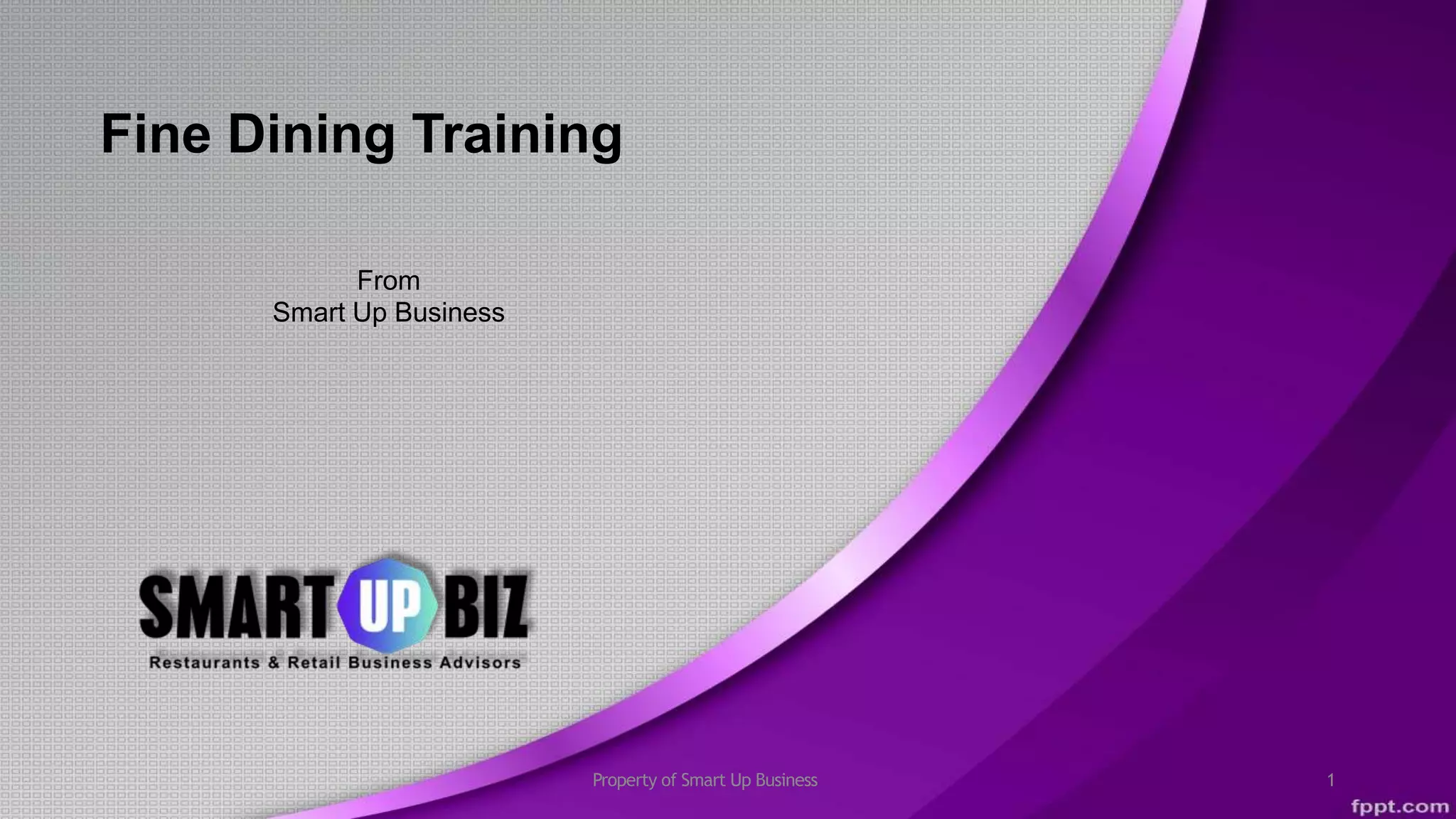 Smart Up Business fine dining Training | PPTX