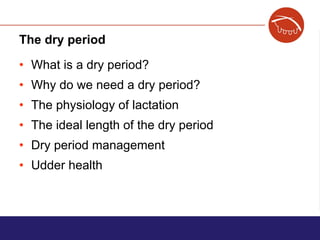 Training the dry period final MSD Salud Animal Salud Lechera | PPT