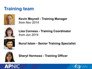 APNIC Training Update, by Kevin Meynell [APRICOT 2015] | PPT
