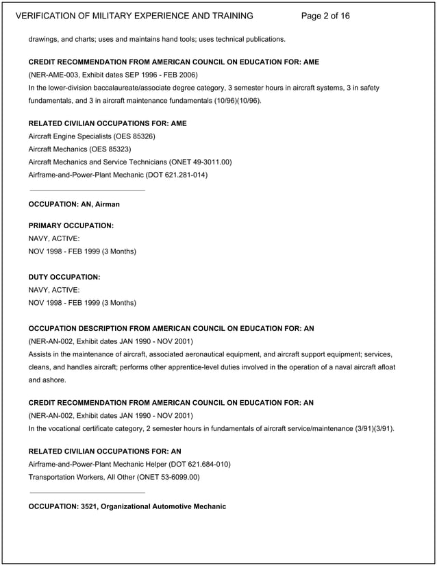 MILITARY VMET TRAINING DOCUMENT | PDF