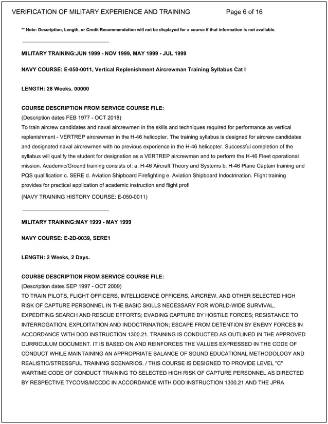 MILITARY VMET TRAINING DOCUMENT | PDF