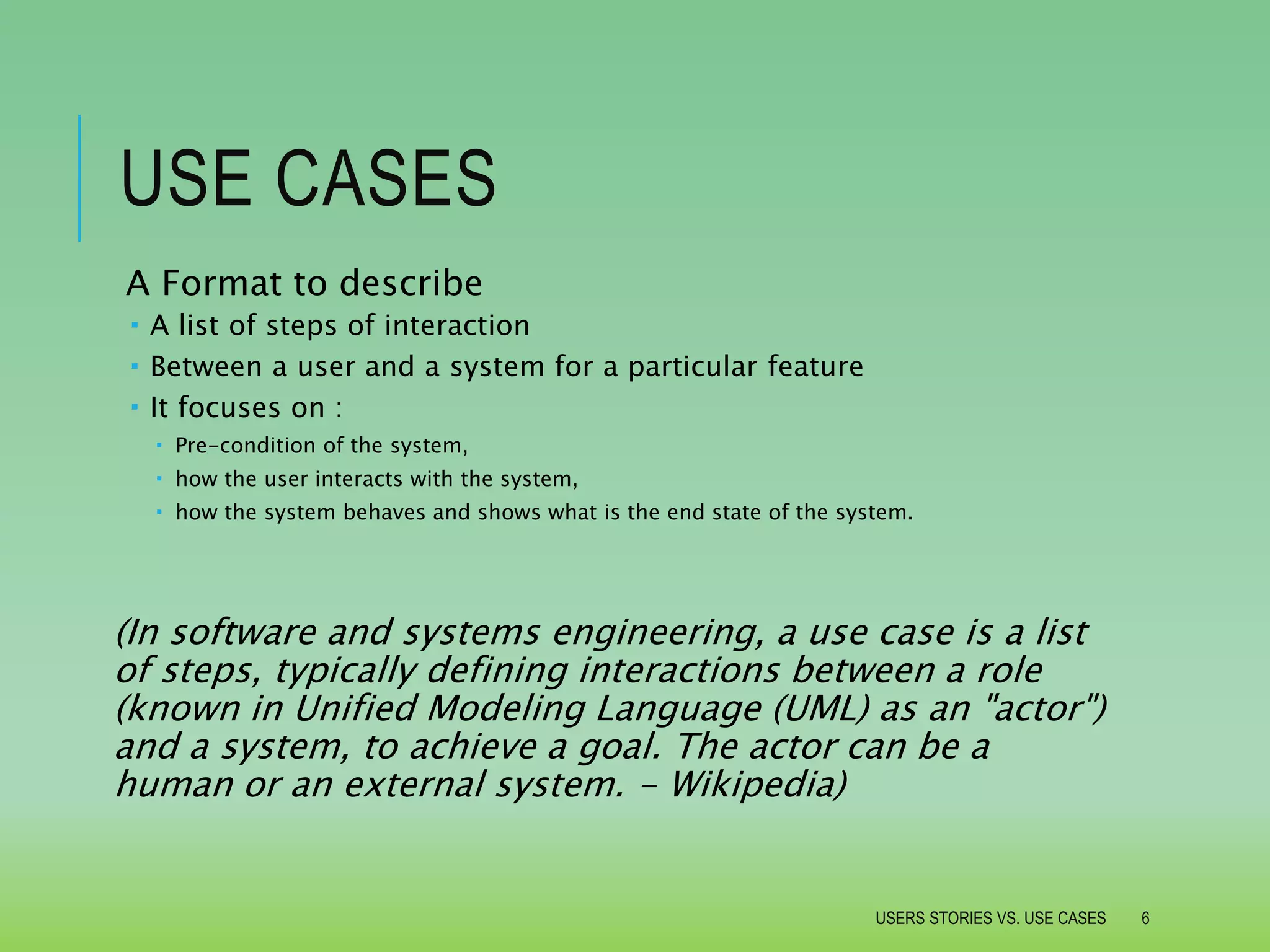 User Story vs. UseCase : Introductory Primer | PPTX