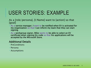User Story vs. UseCase : Introductory Primer | PPTX