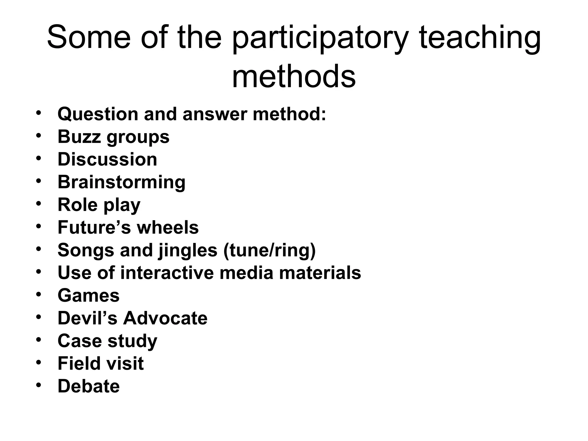 Training workshop for teachers on participatory teaching methods | PPT