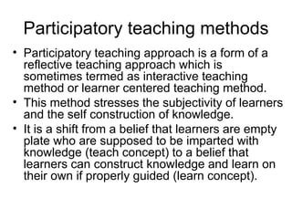 Training workshop for teachers on participatory teaching methods | PPT