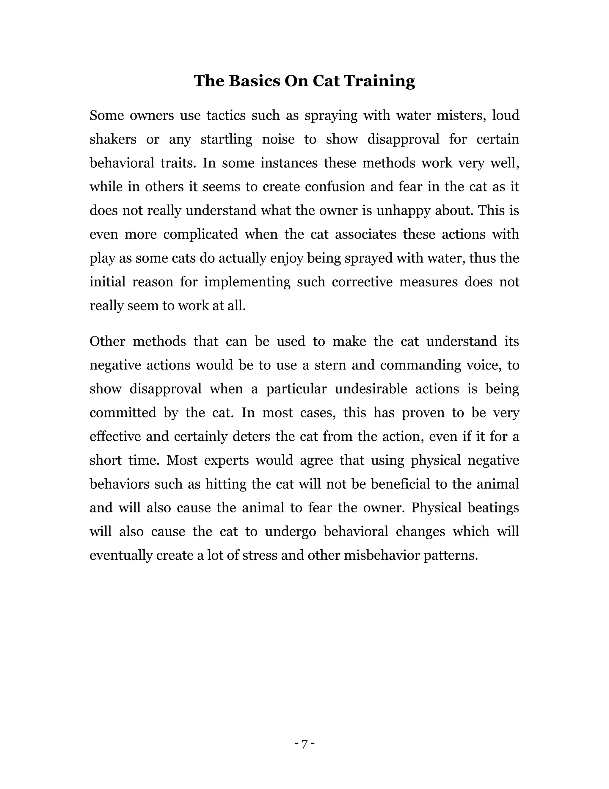 How to train the cat | PDF