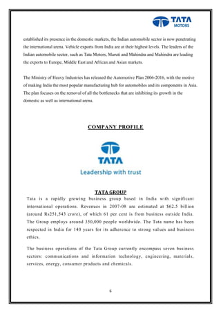 Trainning report on tata motor;s | PDF