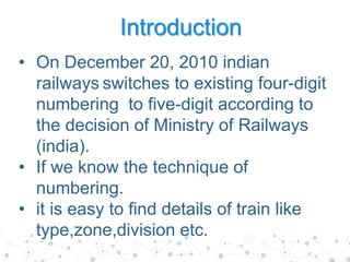 Train numbering analysis | PPTX | Rail Travel | Travel Type