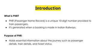 Train PNR Status - How does it work? | PPTX | Rail Travel | Travel Type