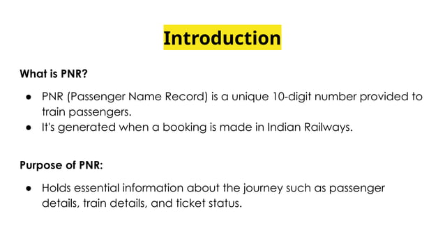 Train PNR Status - How does it work? | PPTX | Rail Travel | Travel Type