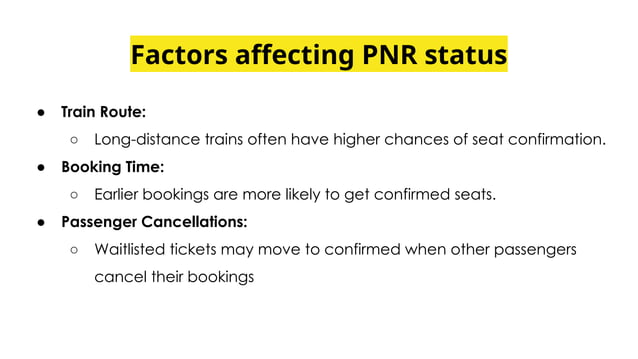 Train PNR Status - How does it work? | PPT