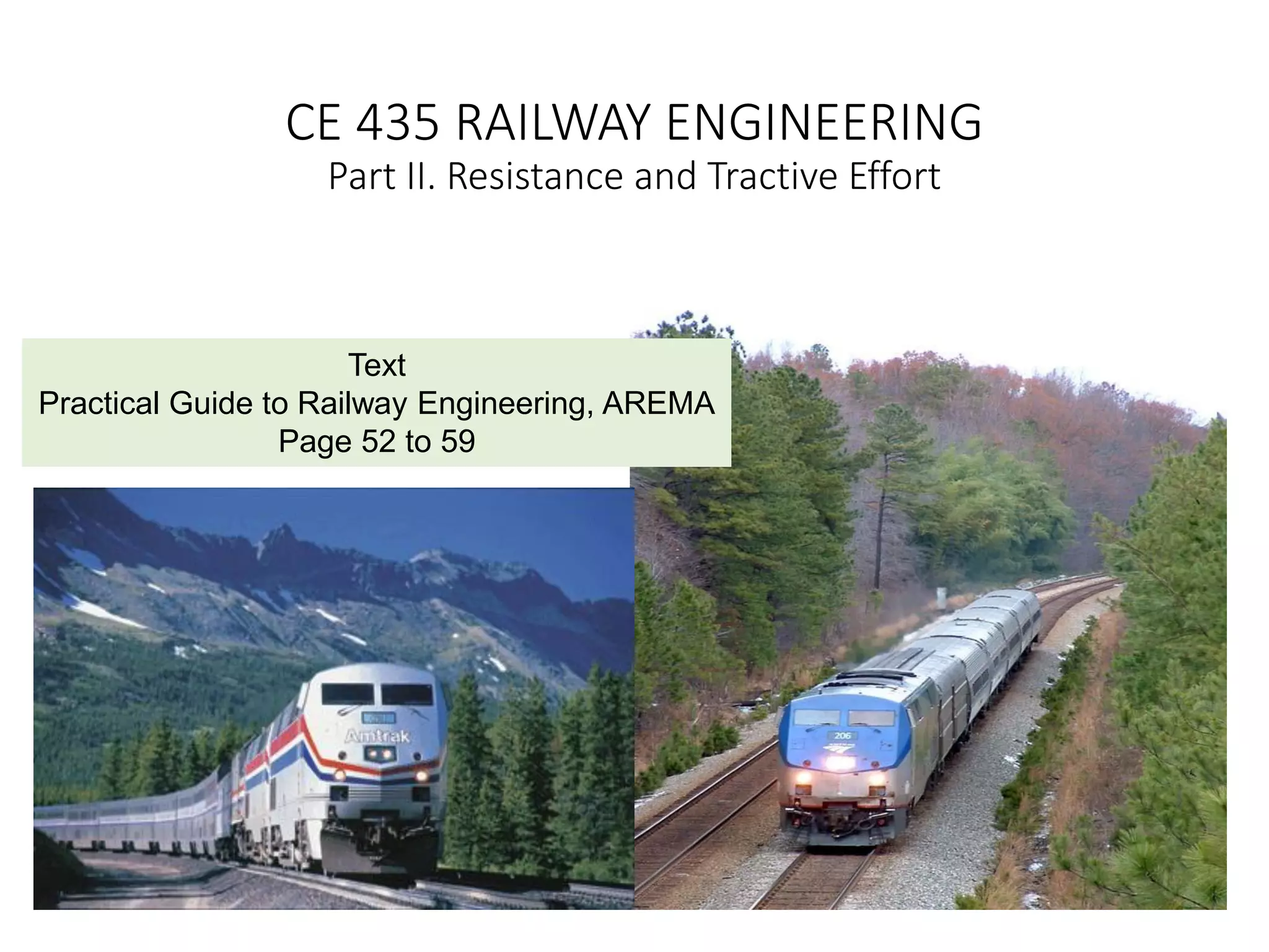 03 Train Resistance and Tractive Power (Railway Engineering Lectures ...