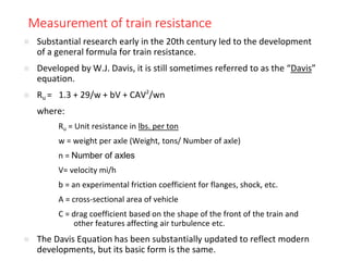 03 Train Resistance and Tractive Power (Railway Engineering Lectures ...