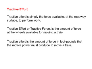 03 Train Resistance and Tractive Power (Railway Engineering Lectures ...