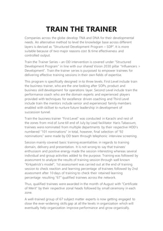 TRAIN THE TRAINER | PDF