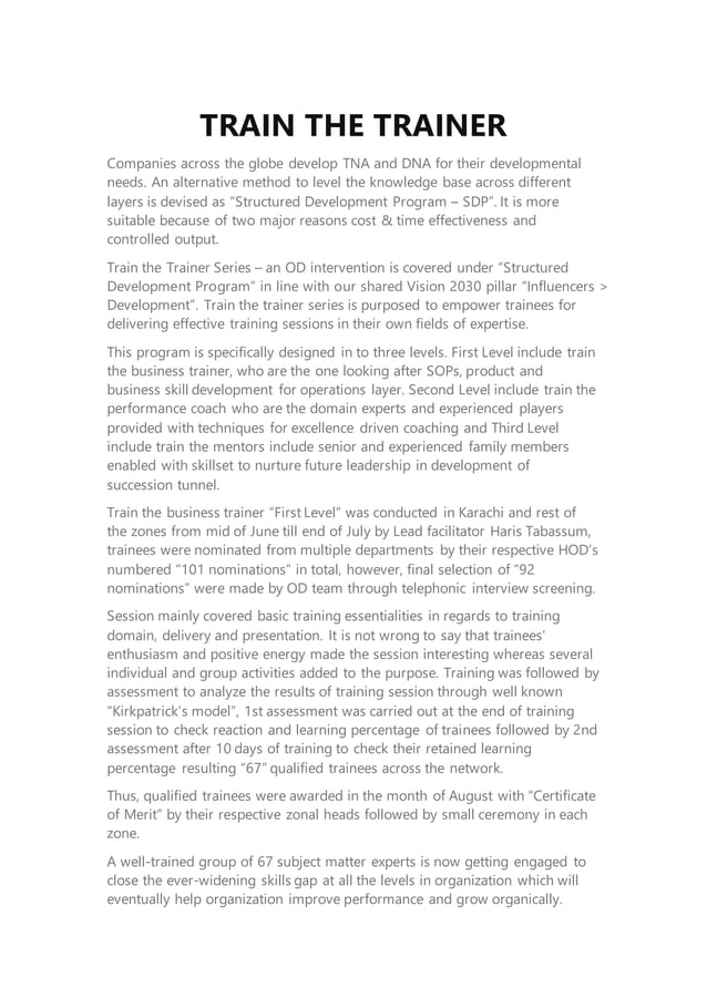 TRAIN THE TRAINER | PDF