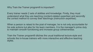Train the Trainer - A Complete Guide to The Module | PPTX